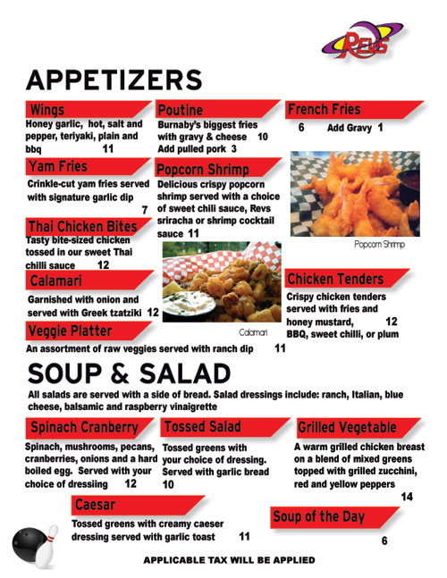 Revs Bowling Alleys Burnaby Location | Striker's Bar